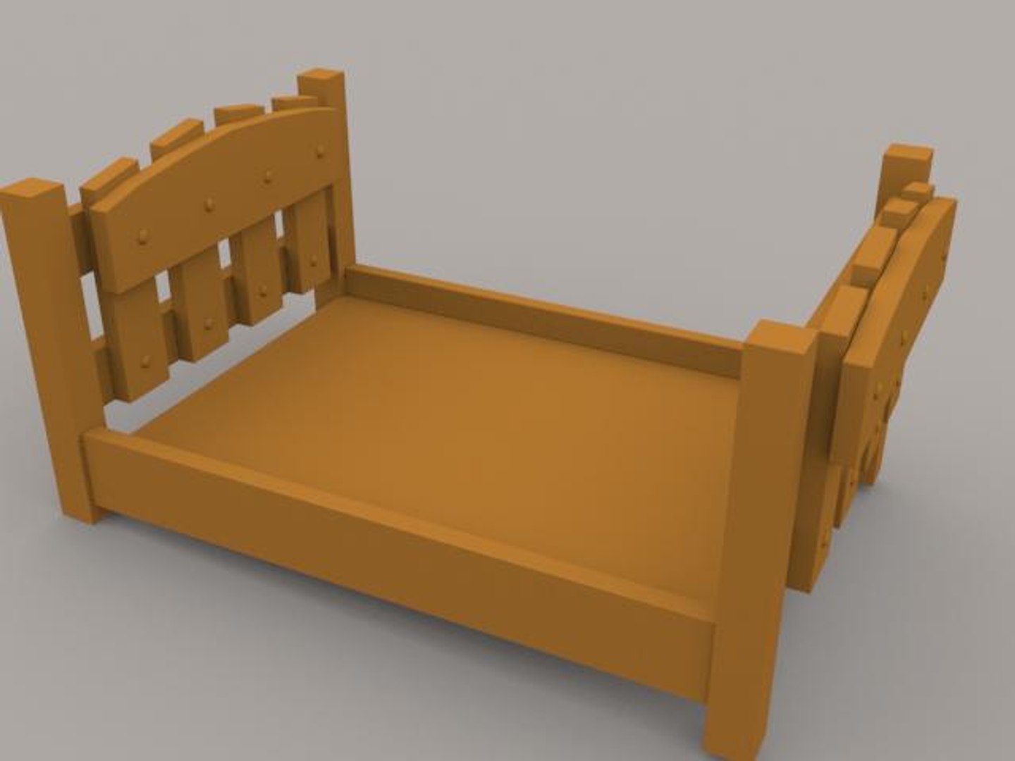 free simple bed frame 3d model