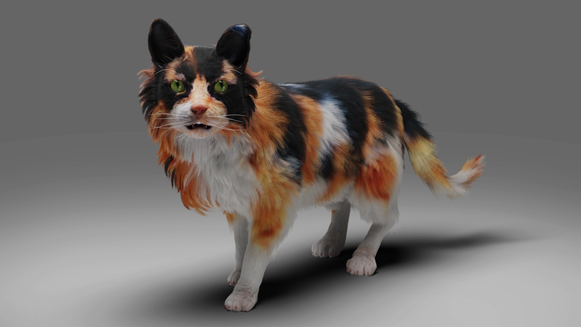 3D Fur Calico Cat V04 Rigged - TurboSquid 1924076