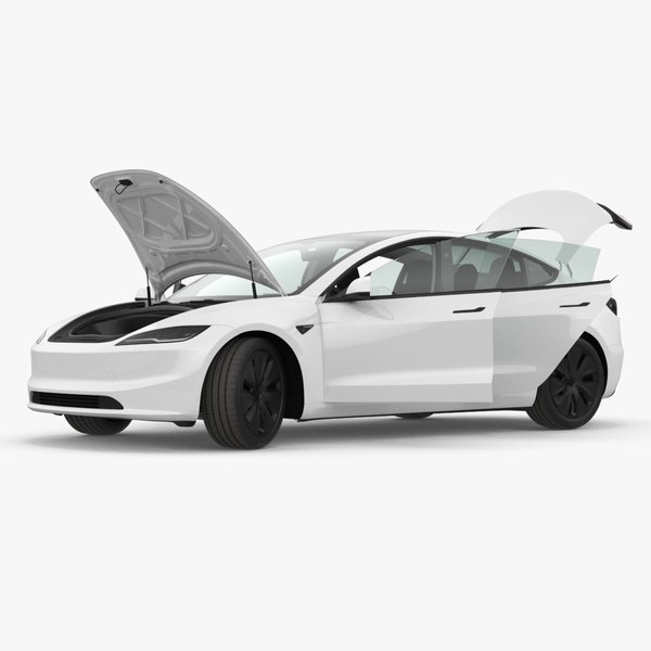 3D модель Tesla Model 3 2024 Белый Оснащенный - TurboSquid 2256845