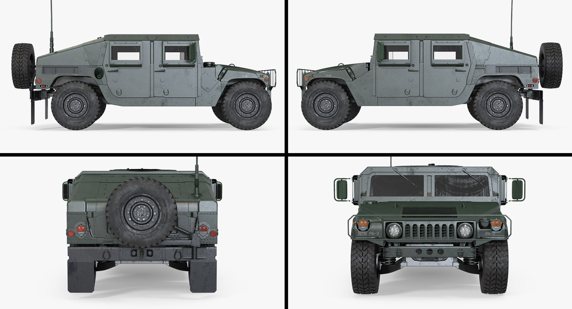 Humvee M1151 Rigged 3d Model