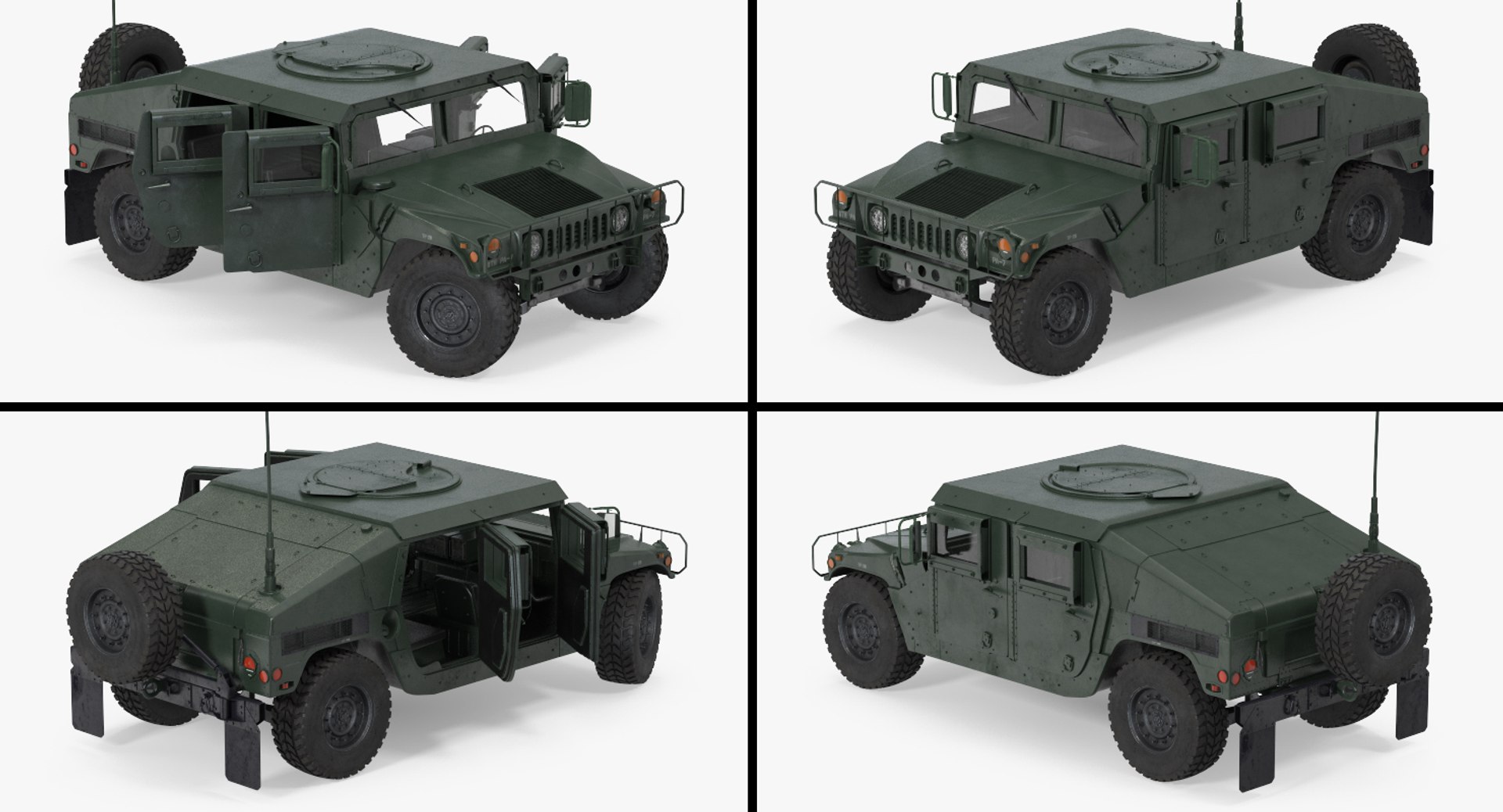 Humvee M1151 Rigged 3d Model