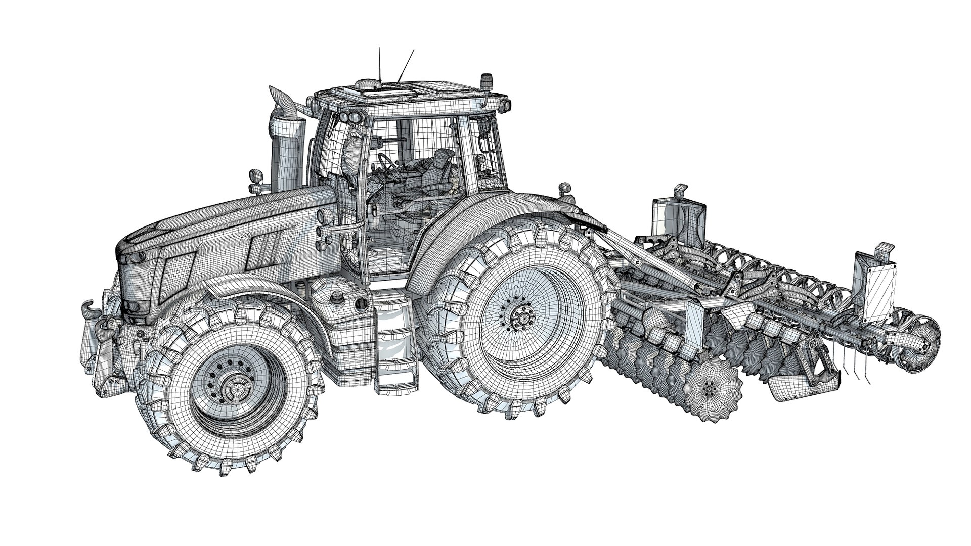 3D model tractor compact disc harrow - TurboSquid 1703923
