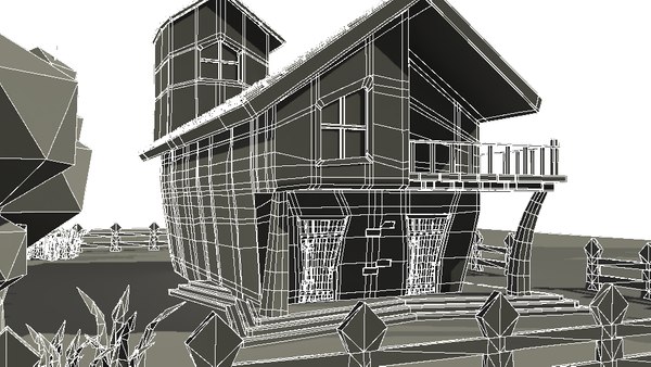 cartoon villa fbx