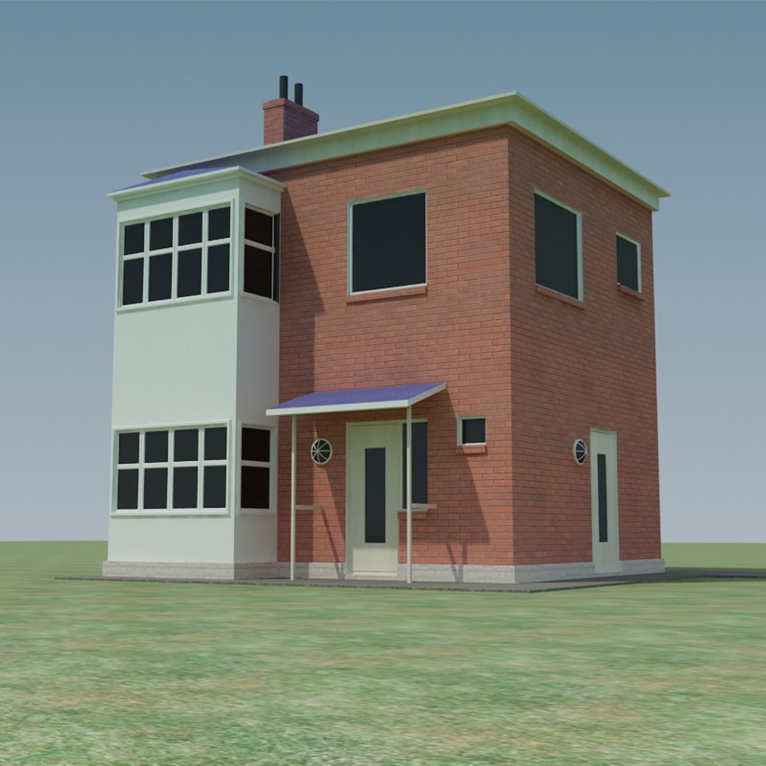 3d Small Town House Building