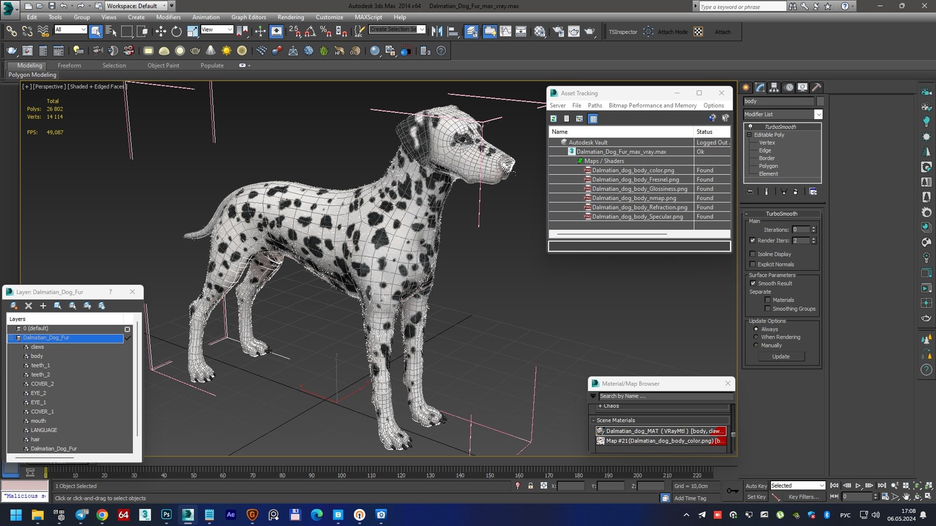 Dalmatian Dog Fur Model - TurboSquid 2234449