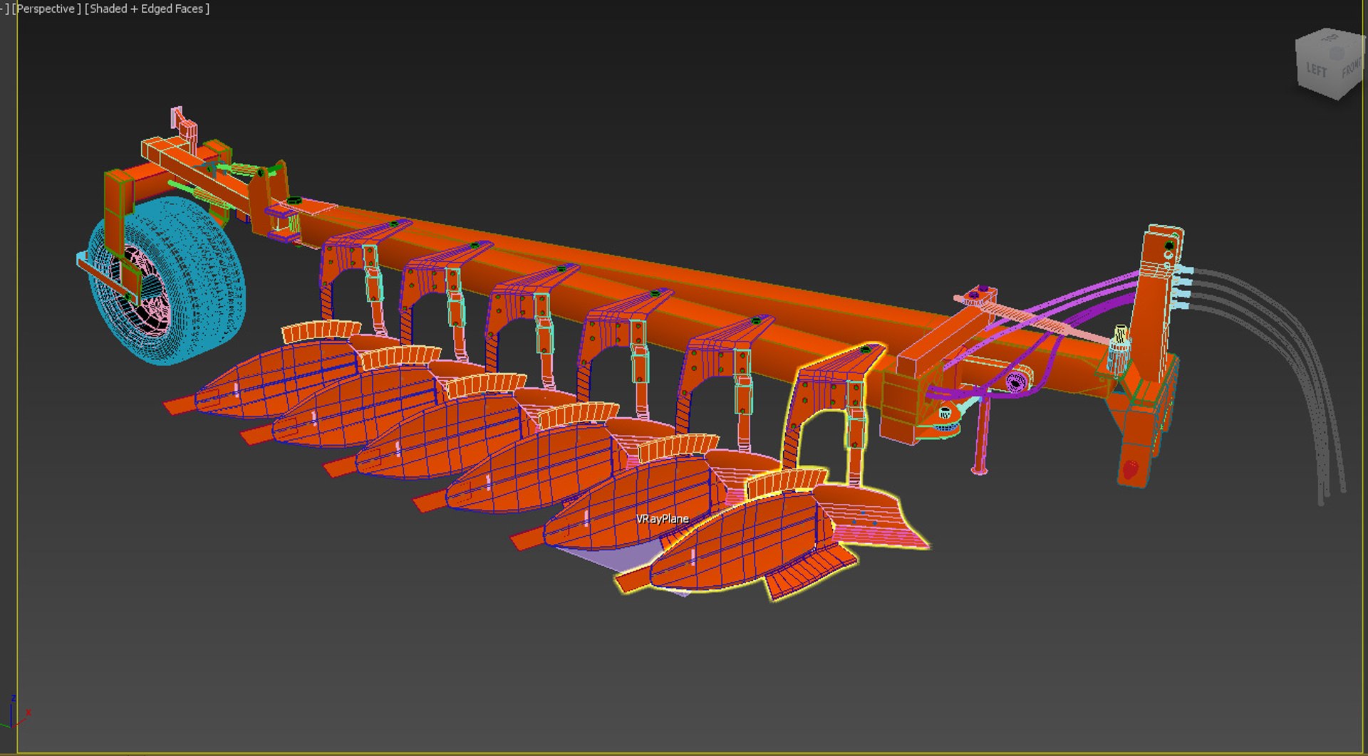 3d plough plow model
