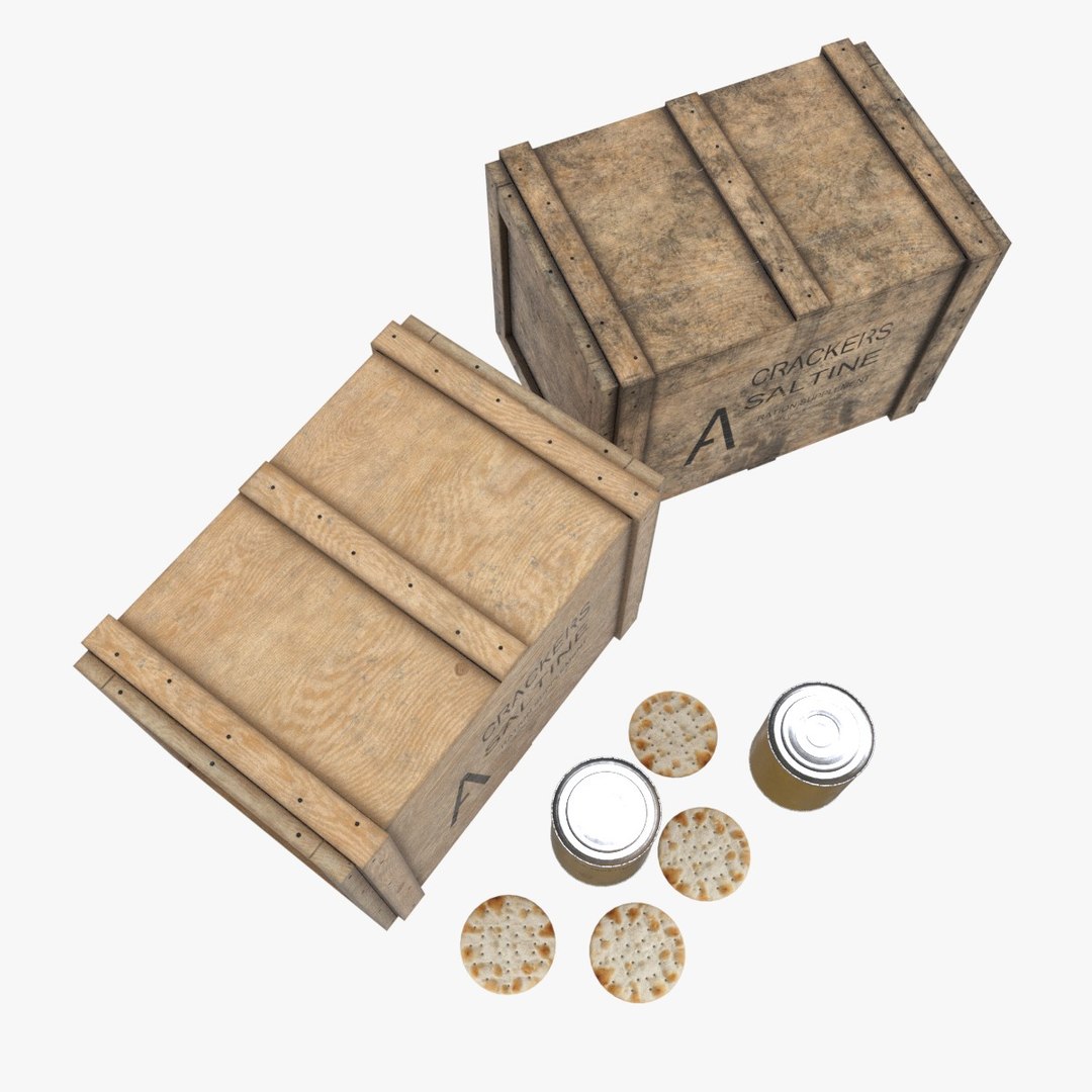 3D Army Crackers Wood Crate - TurboSquid 1186291