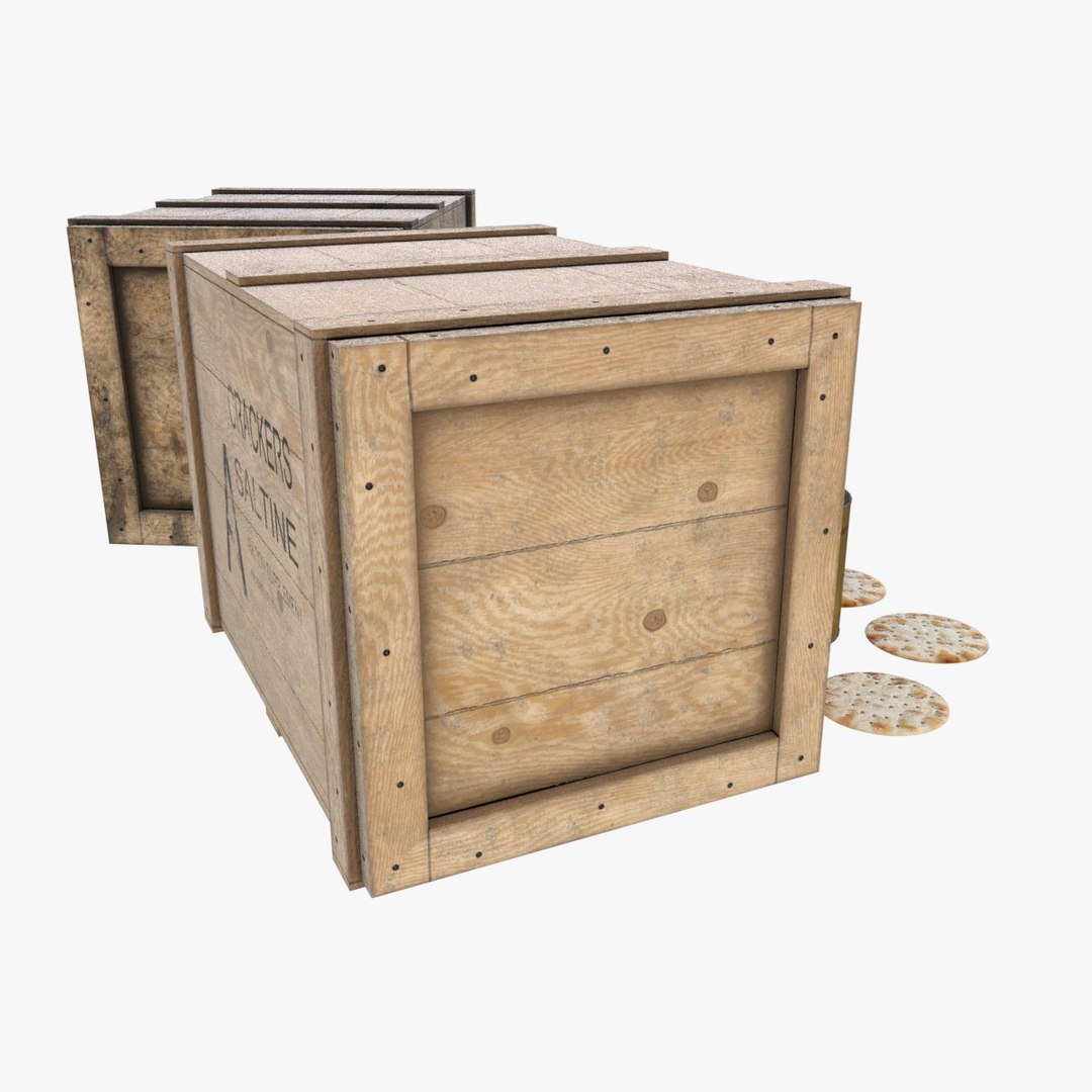 3D Army Crackers Wood Crate - TurboSquid 1186291