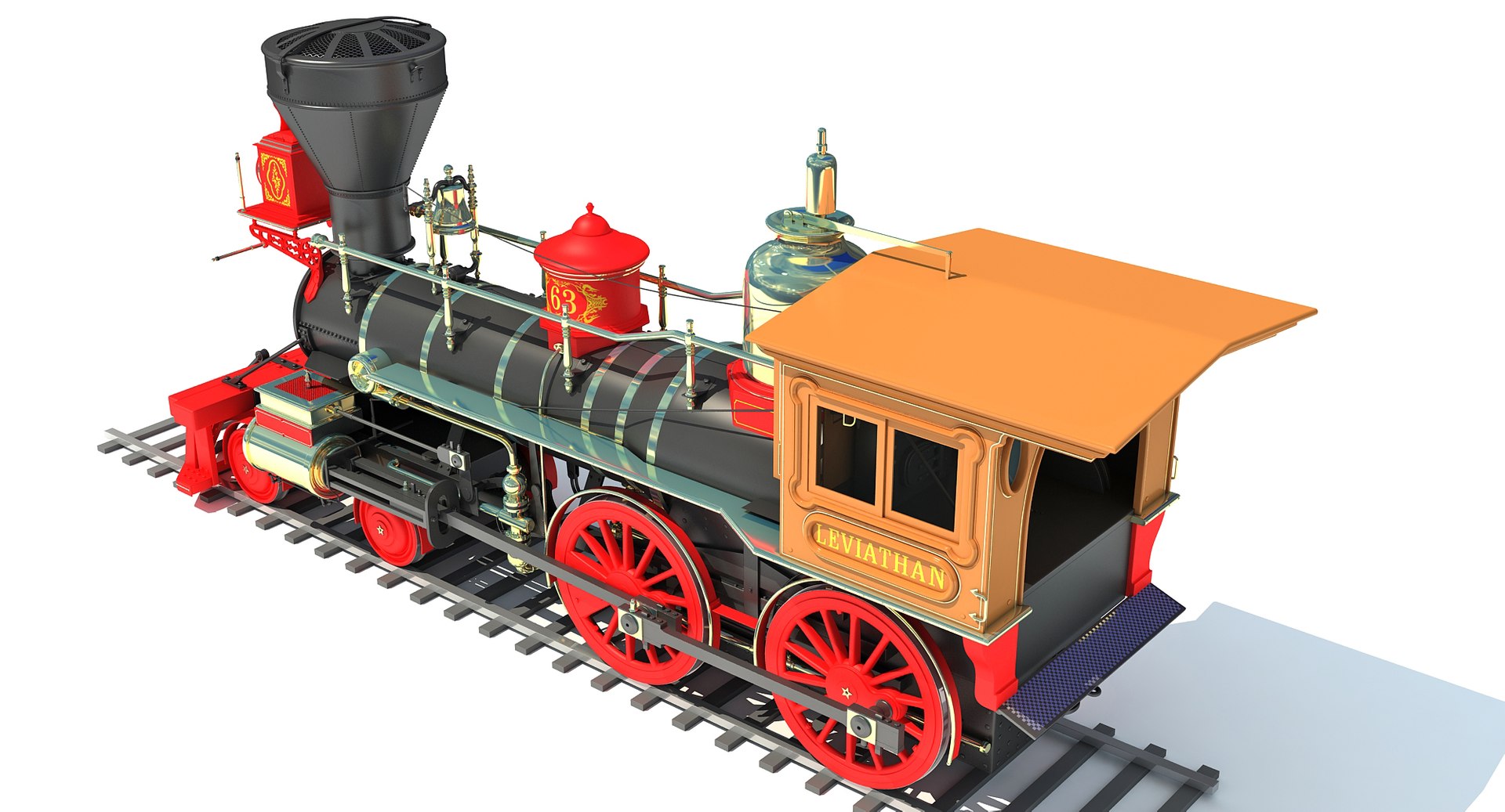 Leviathan steam locomotive 3D - TurboSquid 1383813