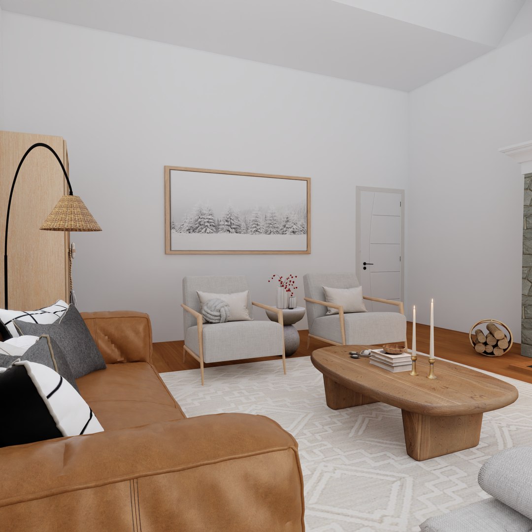 Winter Living Room Blender Scene Model - TurboSquid 2301658