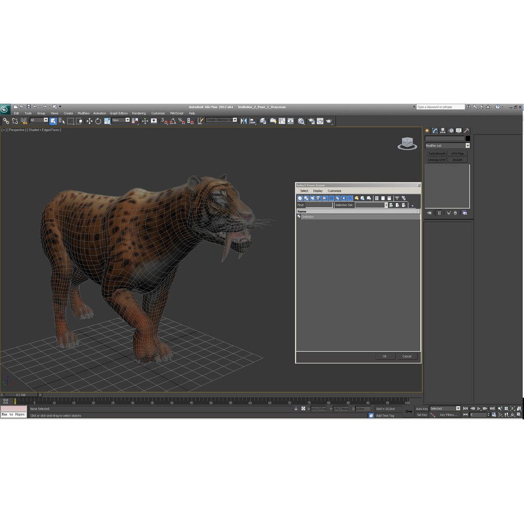 Smilodon 2 Pose 1 3d Model
