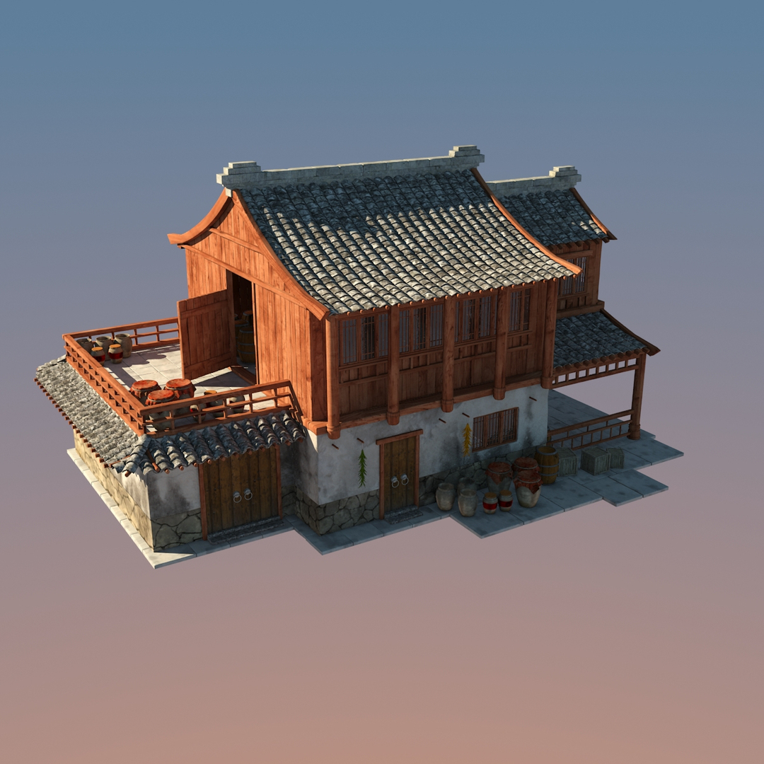 3d Model Of Medieval Chinese Depot