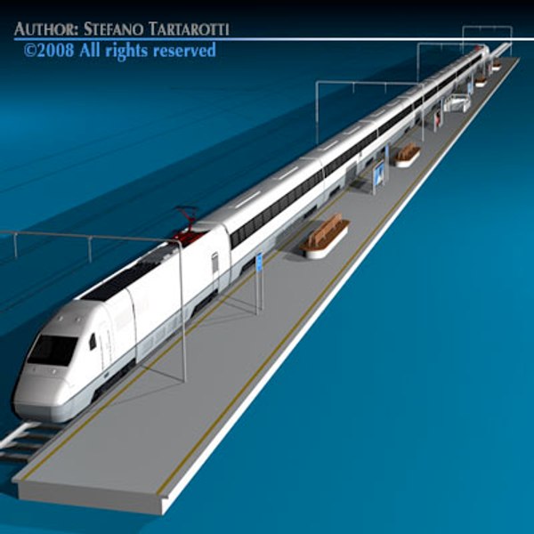 3d model speed train passenger