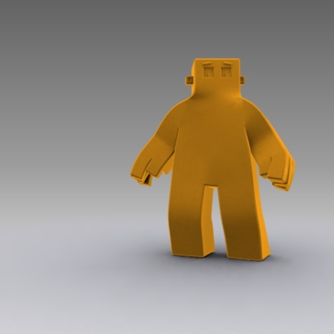 Box Man Character 3d Model