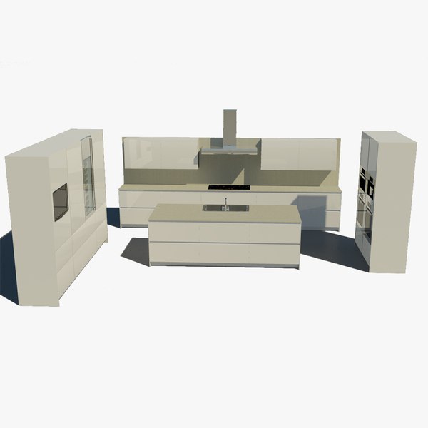 modern kitchen 3d obj