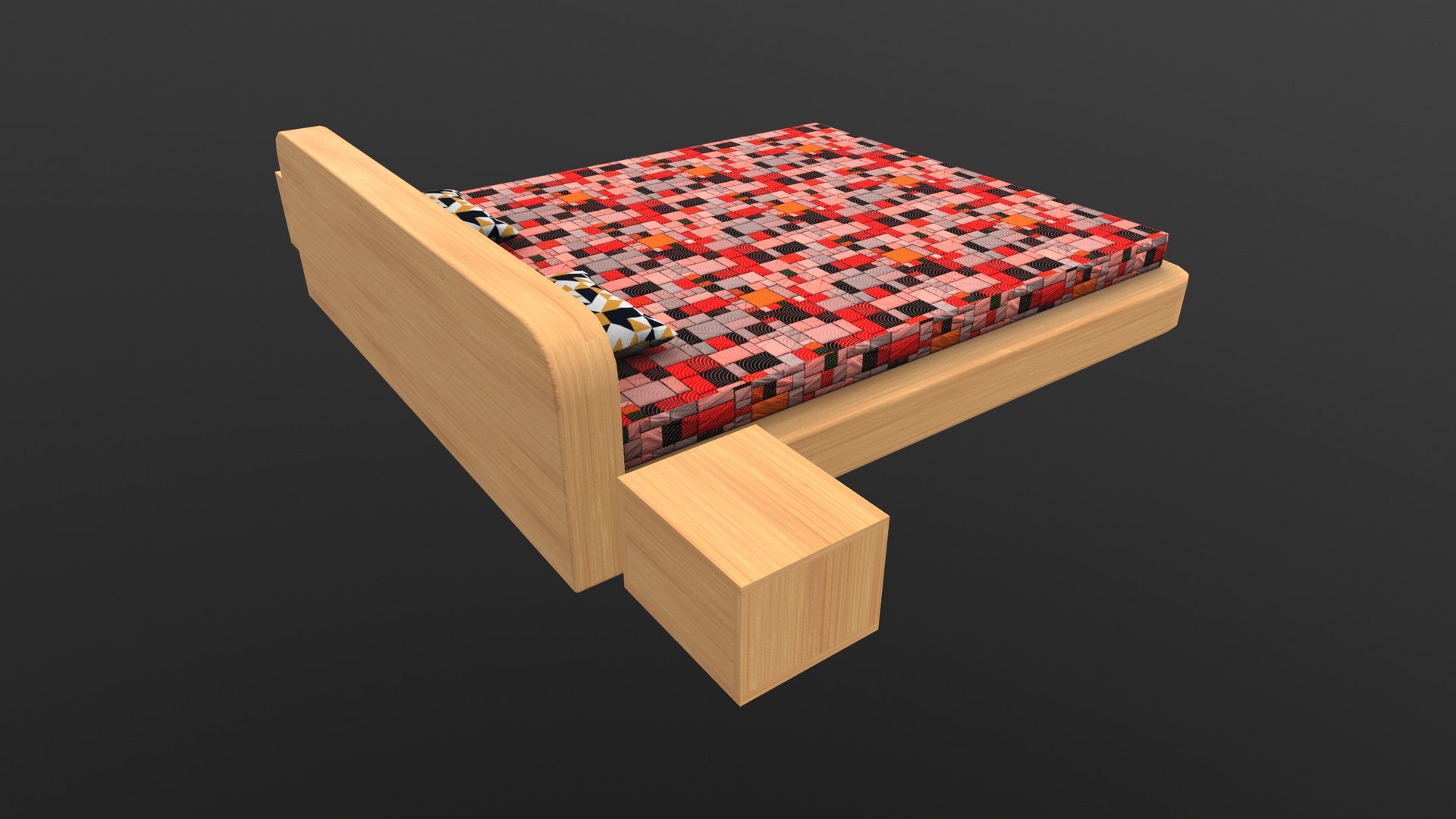 Stylish Bed AR VR Lowpoly PBR with game ready model - TurboSquid 2028766