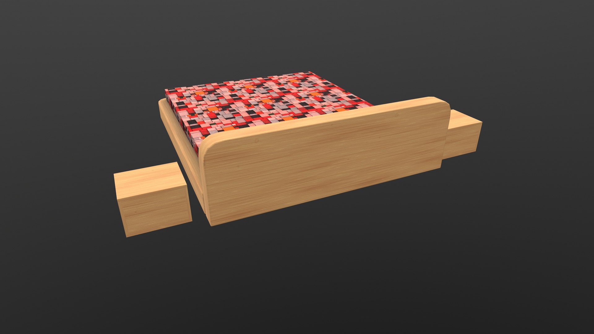 Stylish Bed AR VR Lowpoly PBR with game ready model - TurboSquid 2028766