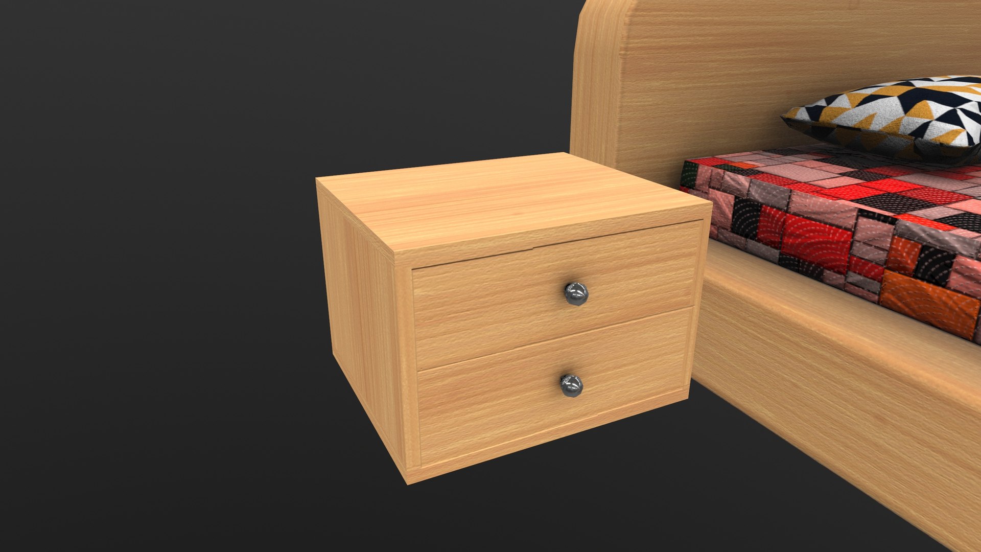Stylish Bed AR VR Lowpoly PBR with game ready model - TurboSquid 2028766