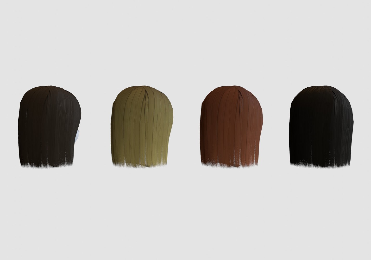 3D Hairstyle In 4 Colors - TurboSquid 1899502