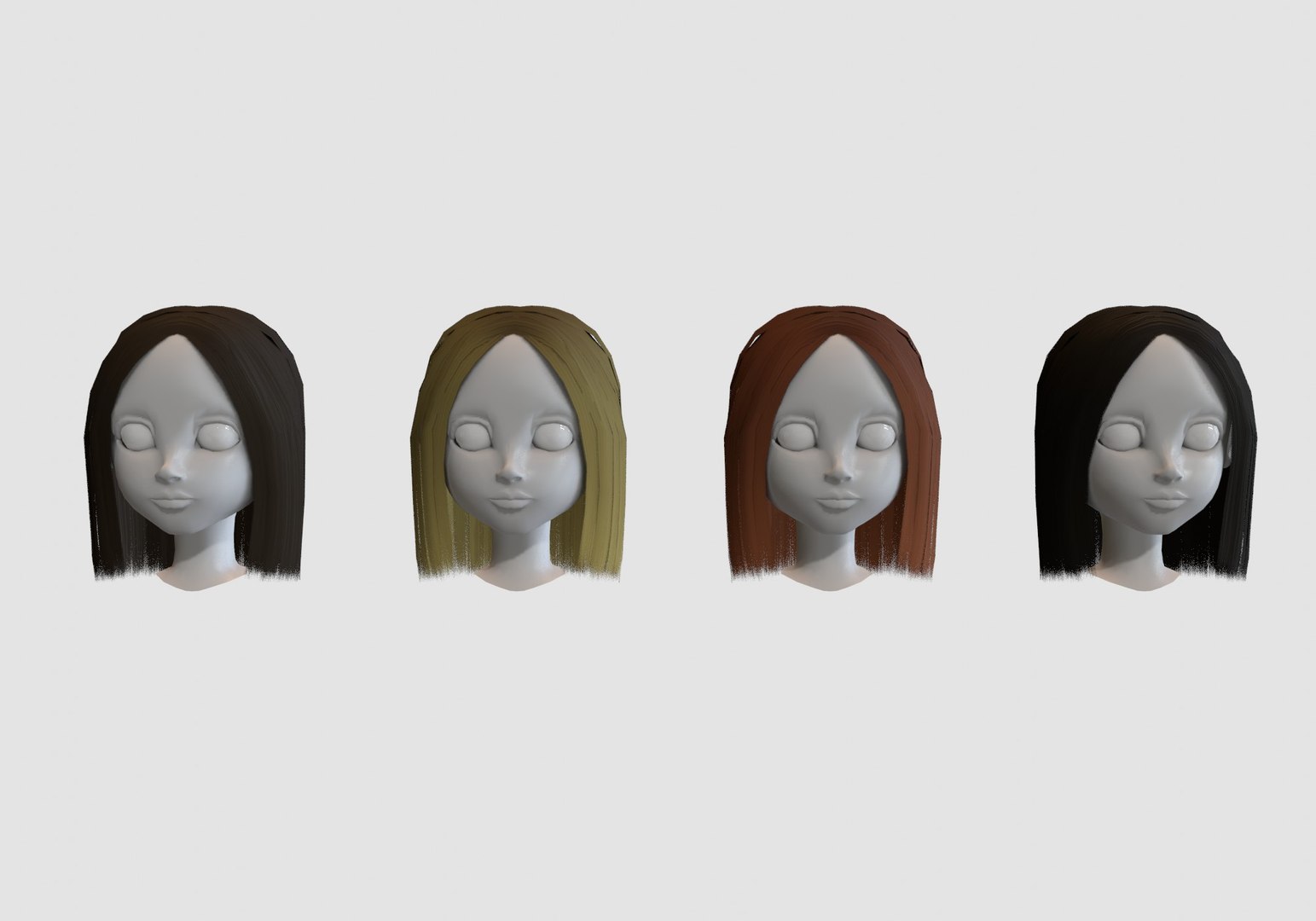 3D Hairstyle In 4 Colors - TurboSquid 1899502