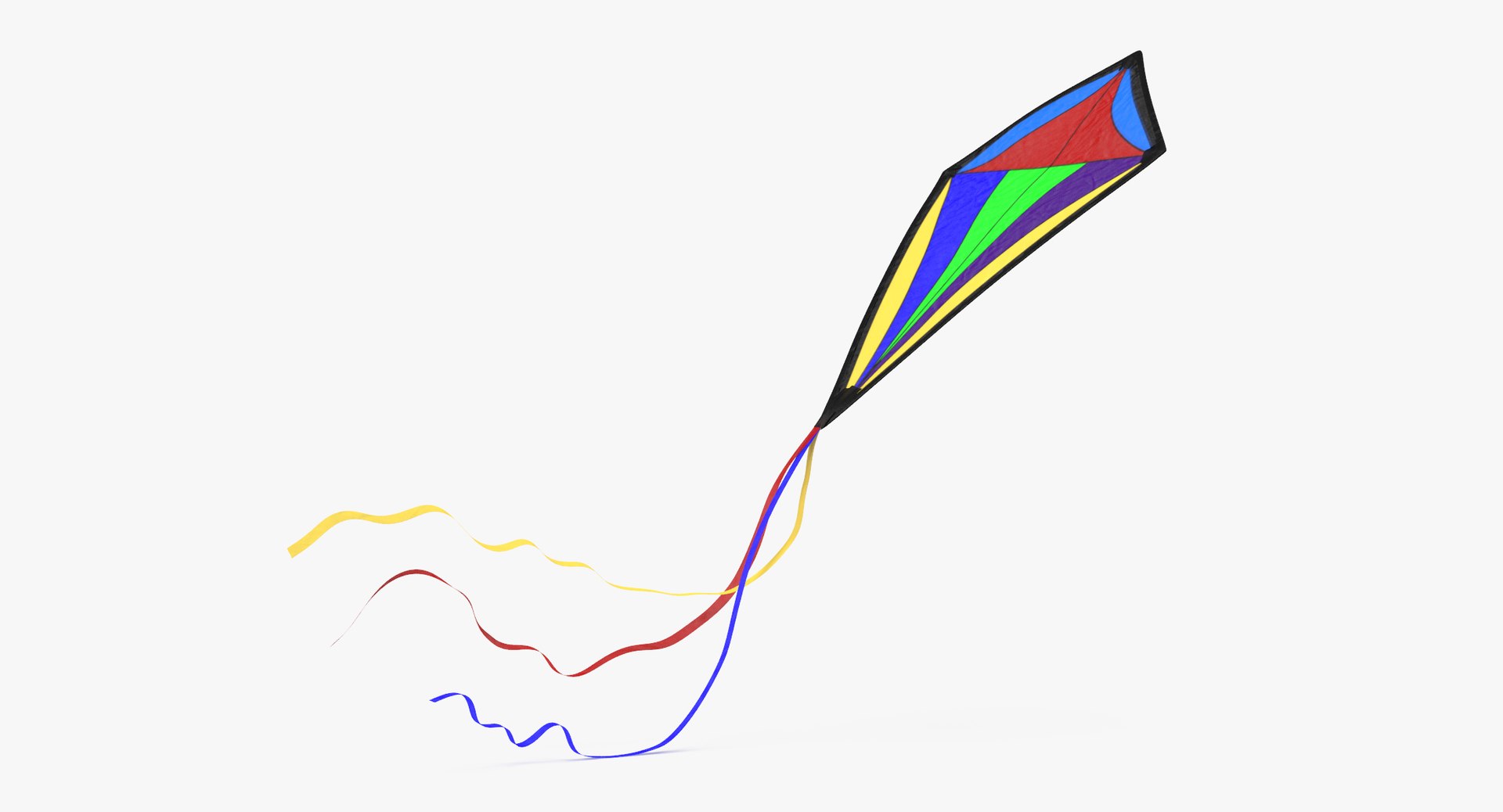 3d model of kite 3 poses