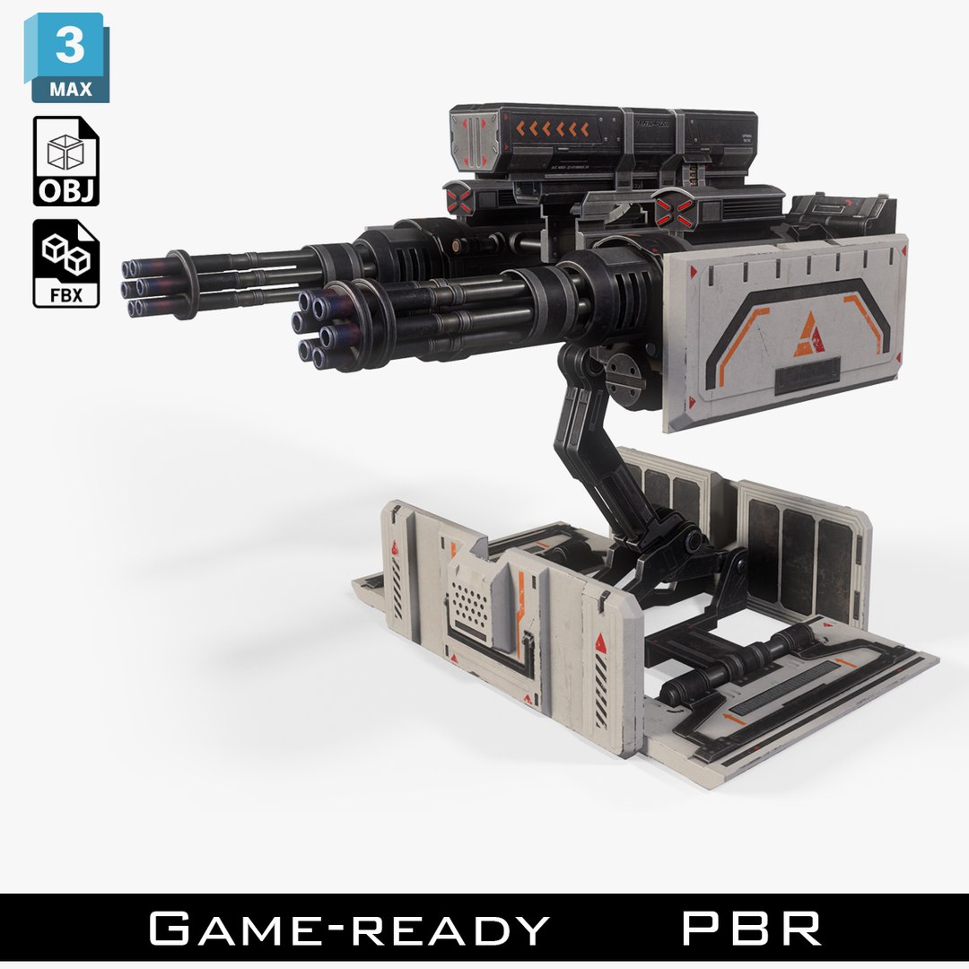 3D Sci Fi Turret - TurboSquid 1980462