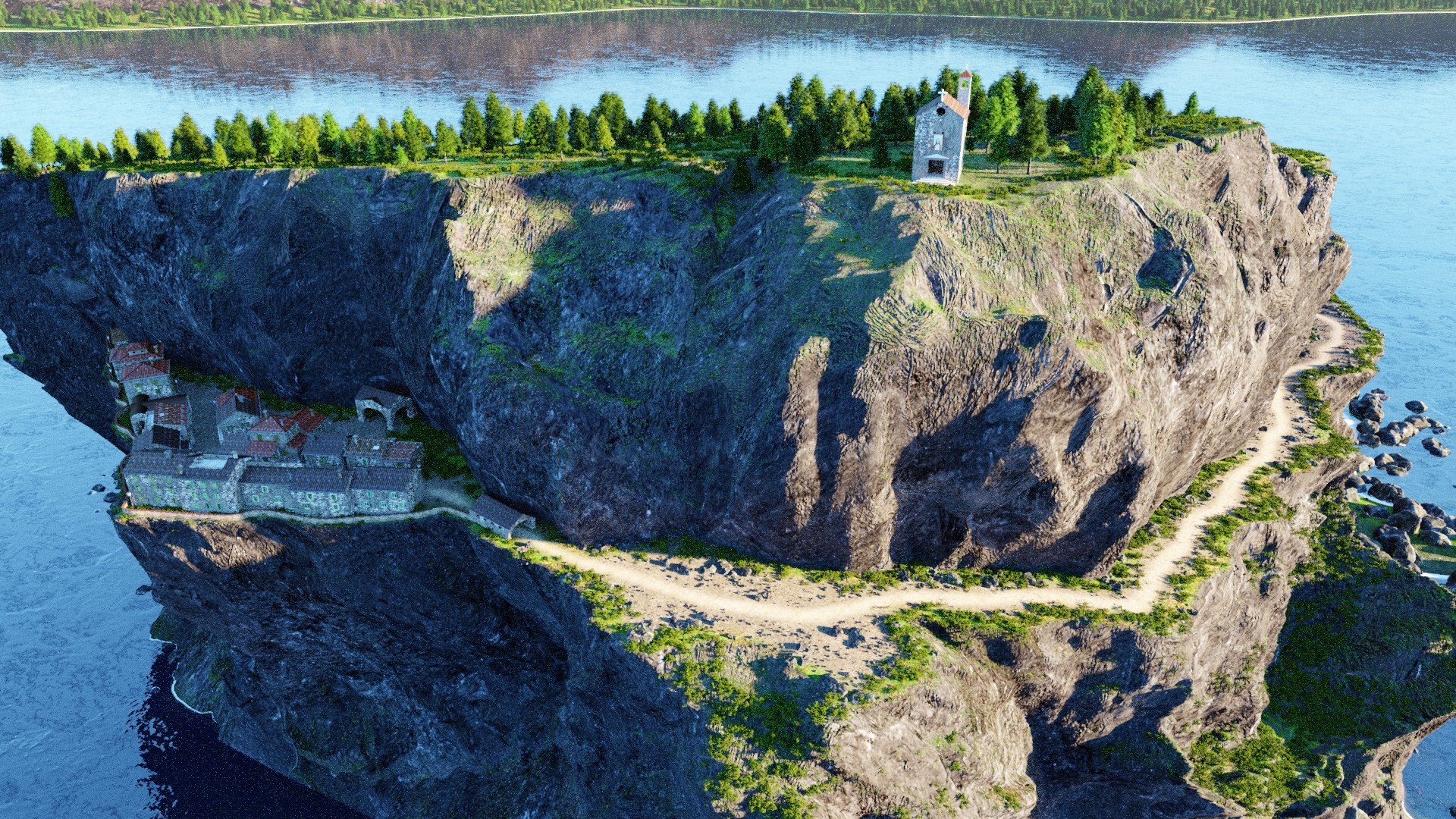 The Headland -lake- 3D Model - TurboSquid 2055372