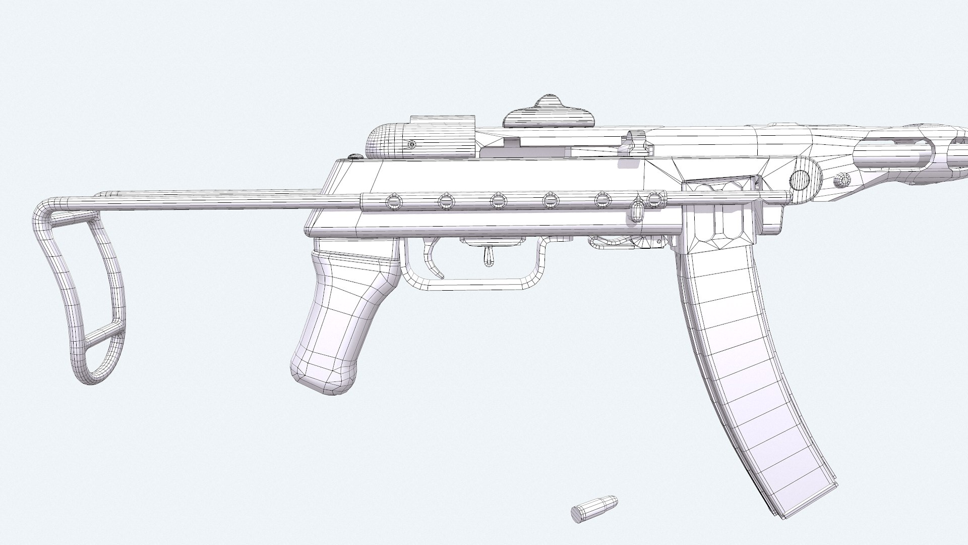 3D K50M North Vietnamese SMG Low-poly PBR model - TurboSquid 2085900