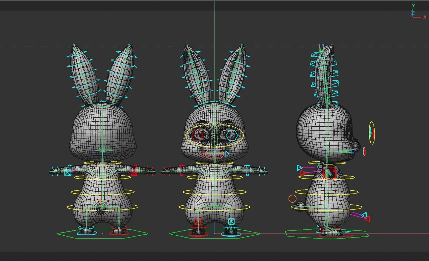 3D Rigged Cartoon Rabbit Model - TurboSquid 2359036