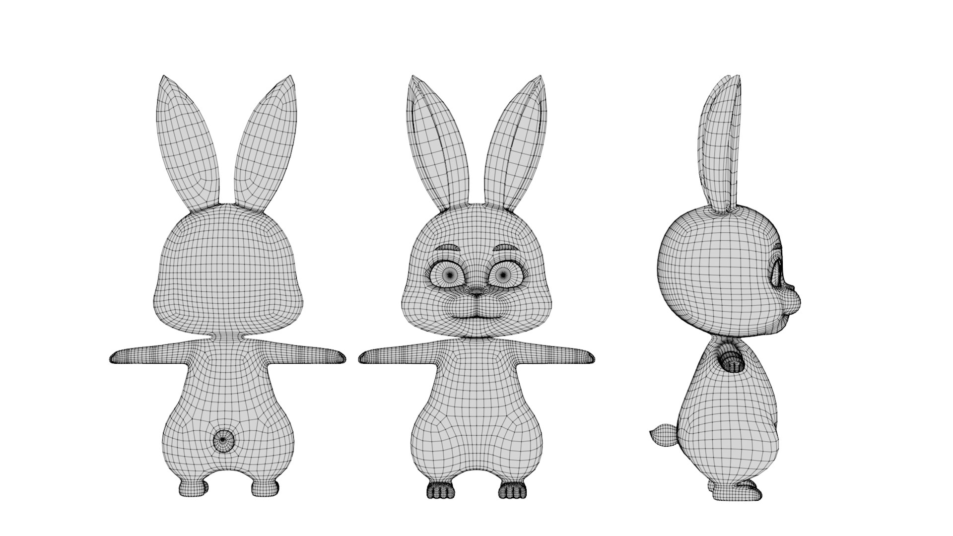 3D Rigged Cartoon Rabbit Model - TurboSquid 2359036