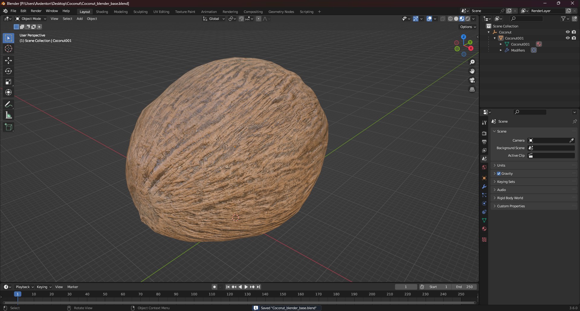 3D Coconut Model - TurboSquid 2396558