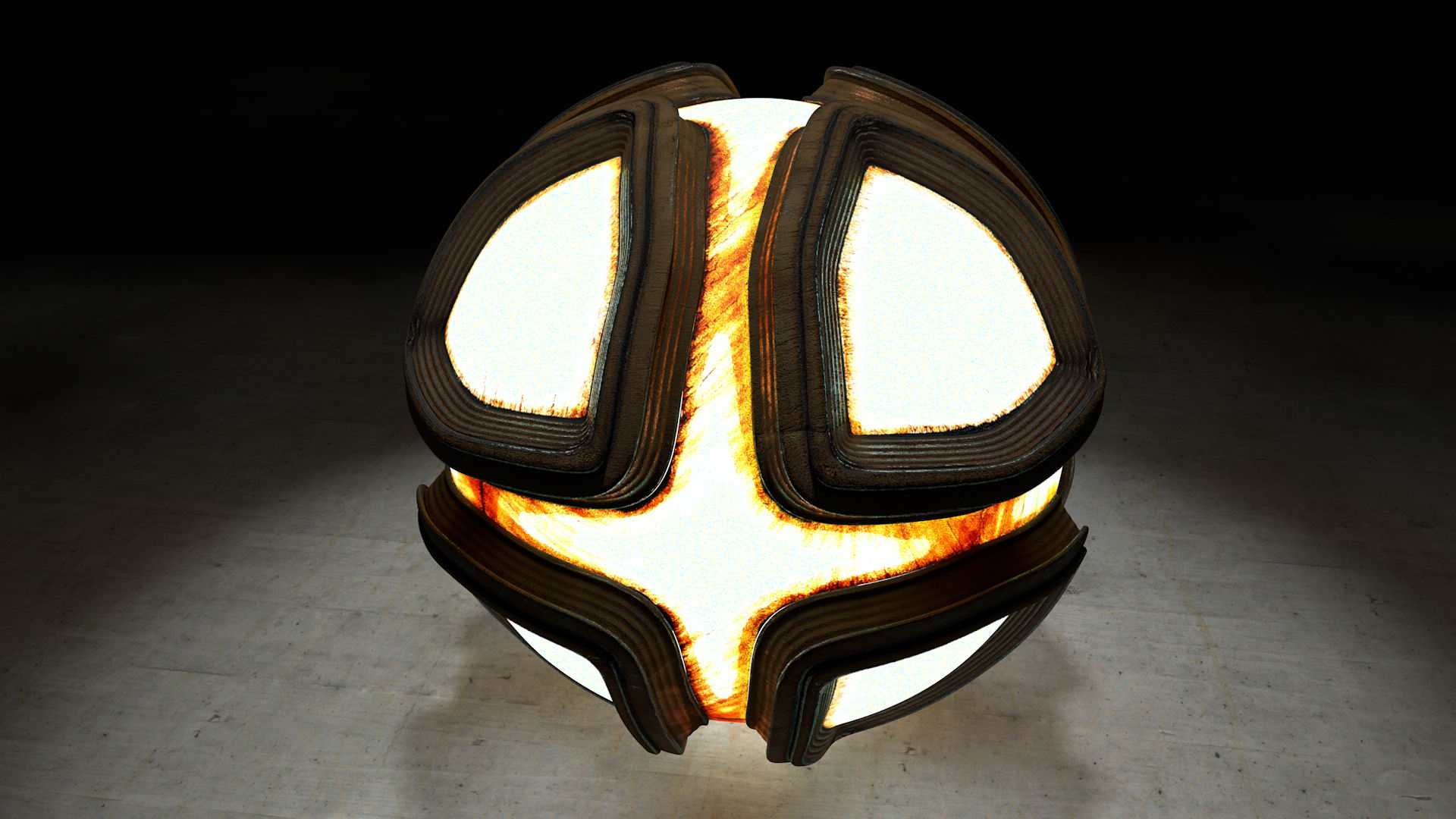 glowing metal sphere c4d