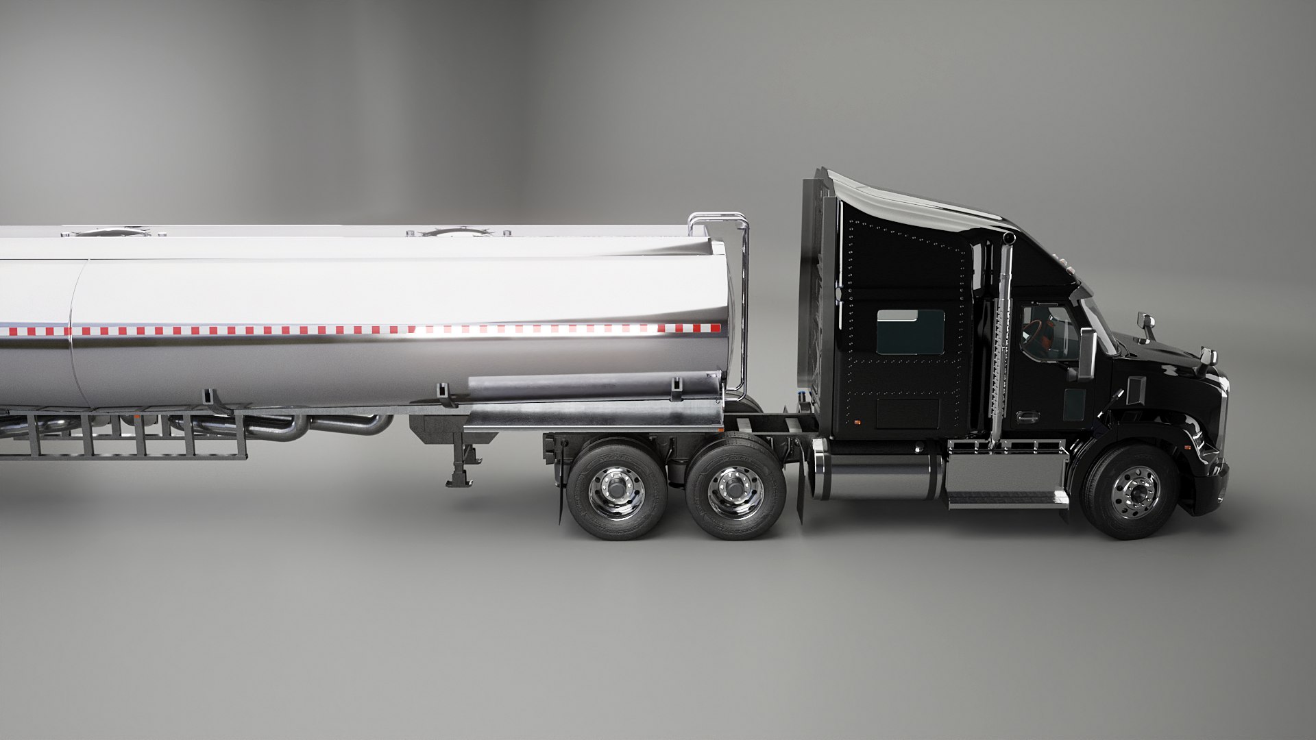 Generic Semi Truck Sleeper With Tanker Trailer Model - TurboSquid 2235155