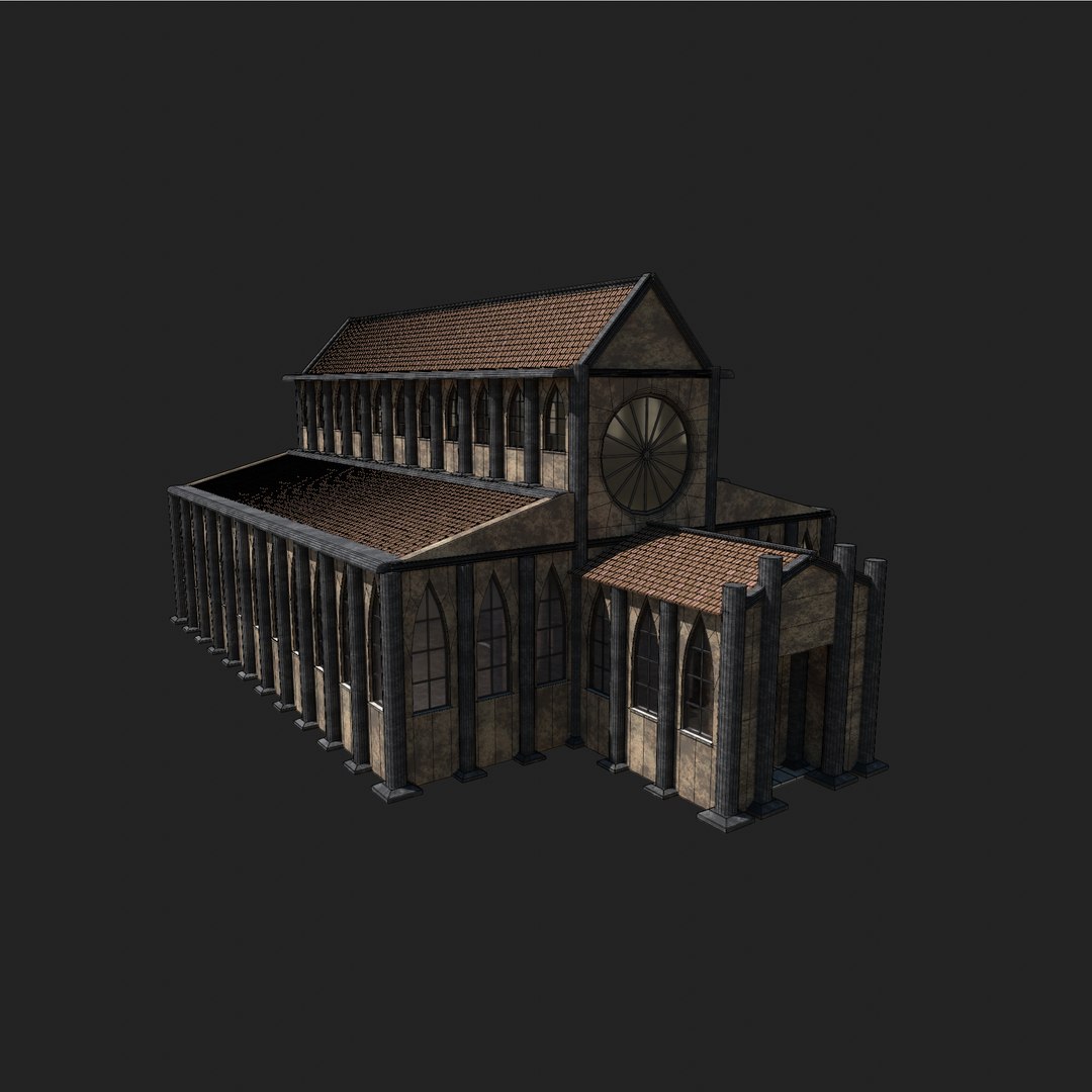 3D Model GOTHIC MEDIEVAL CATHEDRAL CHURCH TEMPLE BUILDING COLLECTION ...