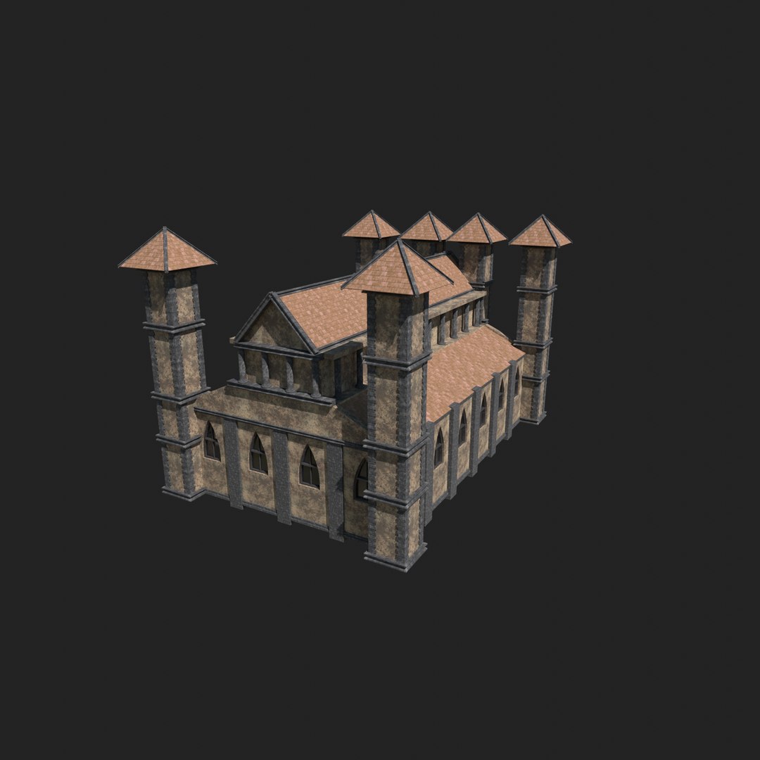 3D Model GOTHIC MEDIEVAL CATHEDRAL CHURCH TEMPLE BUILDING COLLECTION ...