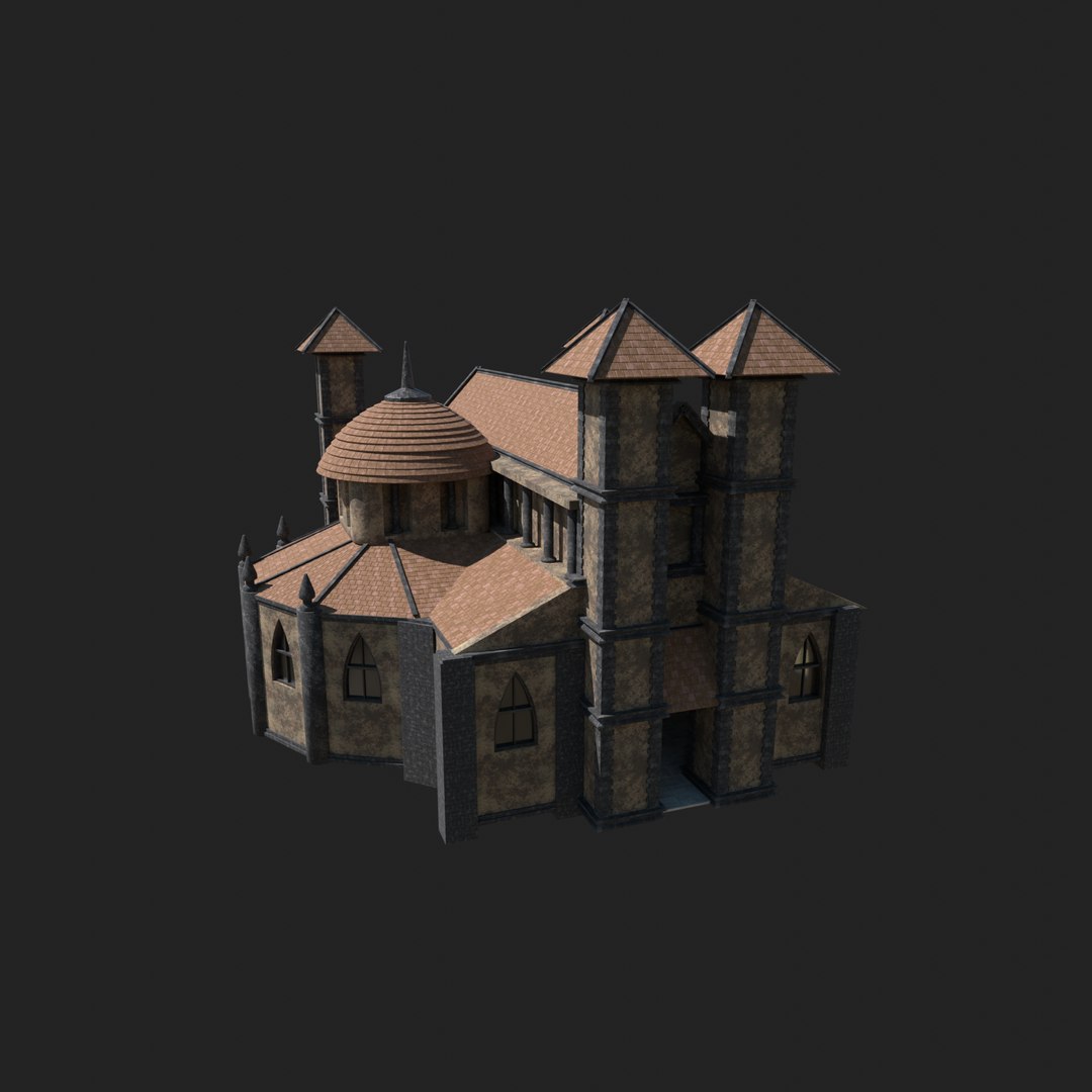 3D Model GOTHIC MEDIEVAL CATHEDRAL CHURCH TEMPLE BUILDING COLLECTION ...