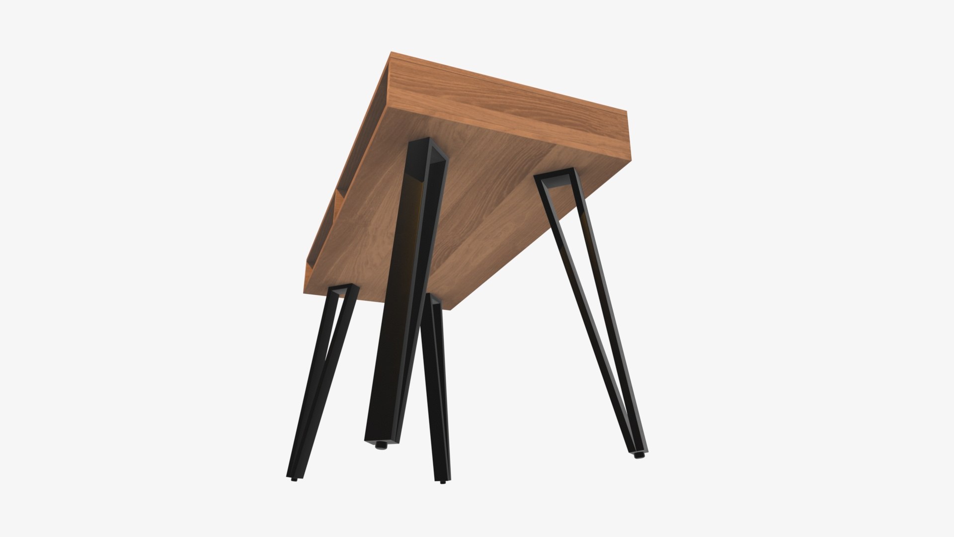 3D RIVIERA Dark Chene Desk With Black Metal Model - TurboSquid 2069917