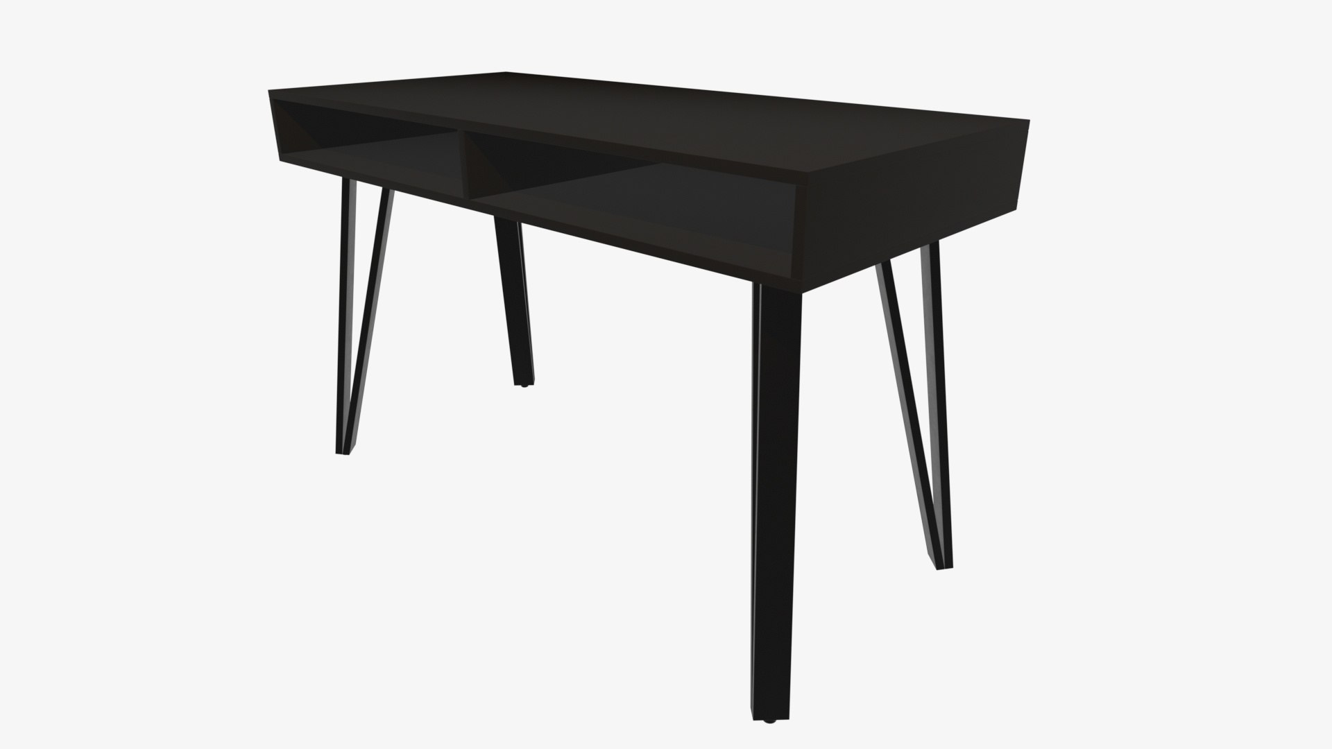 3D RIVIERA Dark Chene Desk With Black Metal Model - TurboSquid 2069917