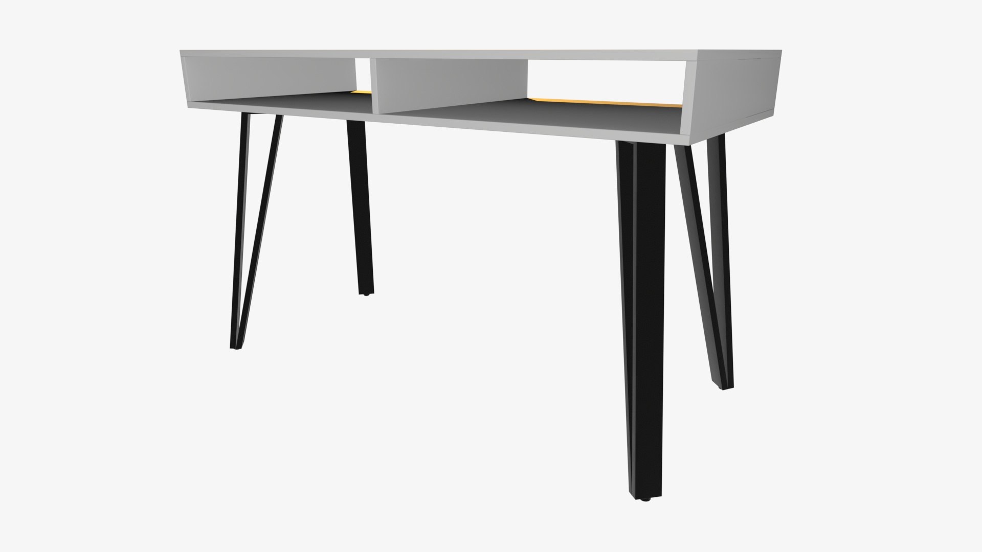 3D RIVIERA Dark Chene Desk With Black Metal Model - TurboSquid 2069917