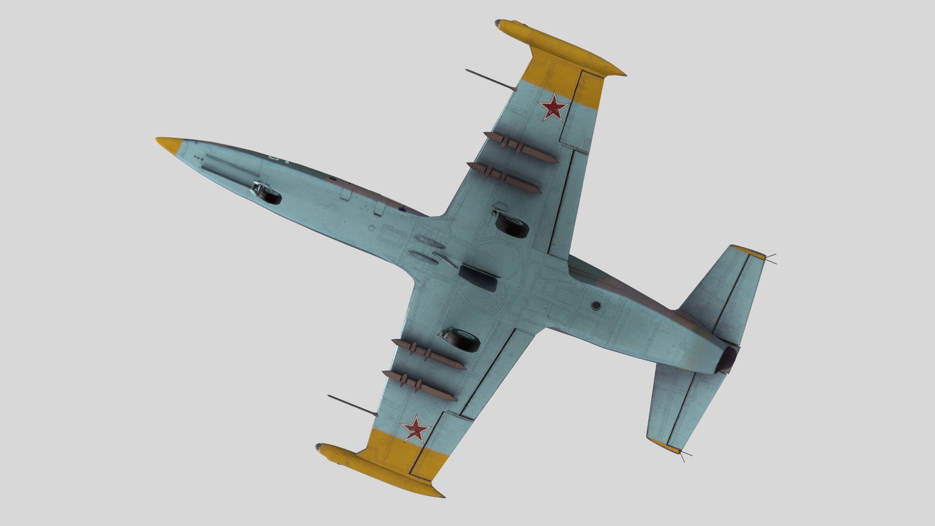 Low Poly Soviet L-39 Albatros Jet Trainer Game Ready 3D Model Low-poly ...