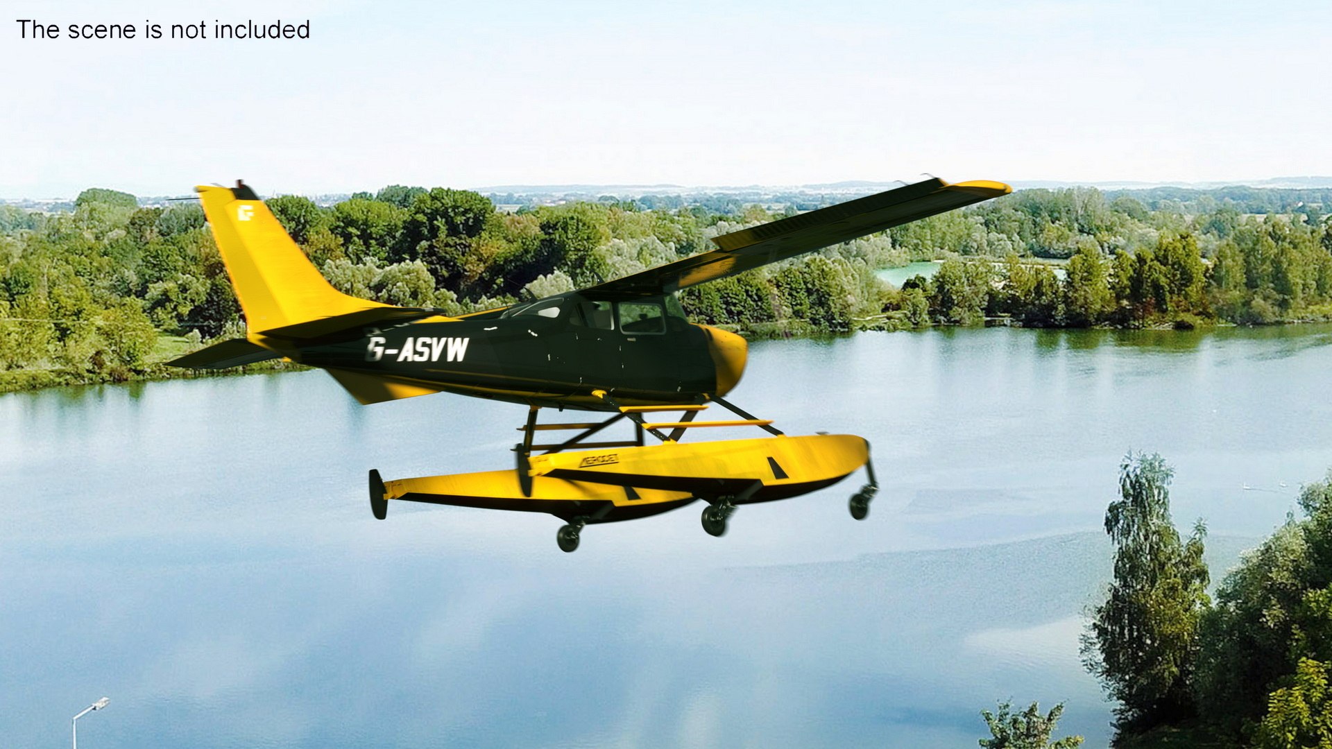 3D Seaplane With Pontoons Rigged - TurboSquid 2377473