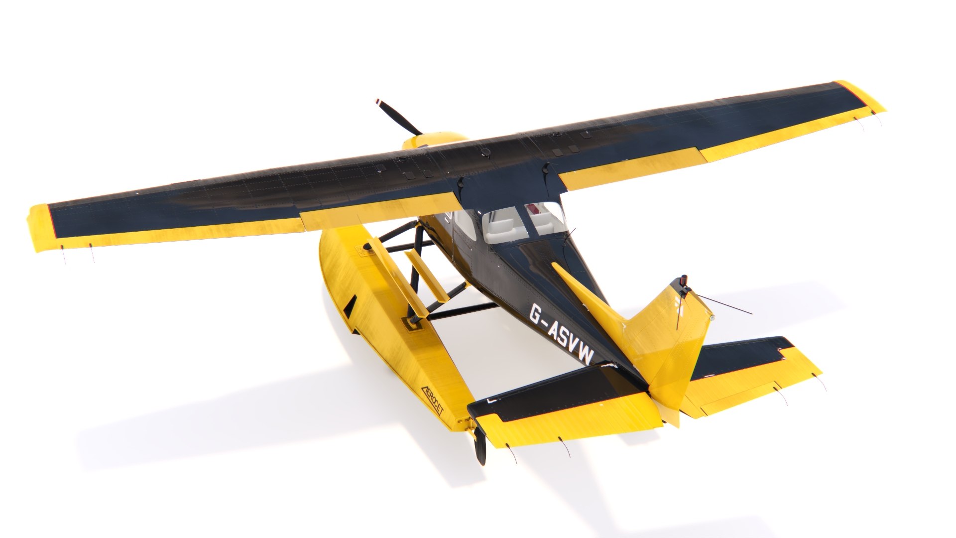 3D Seaplane With Pontoons Rigged - TurboSquid 2377473