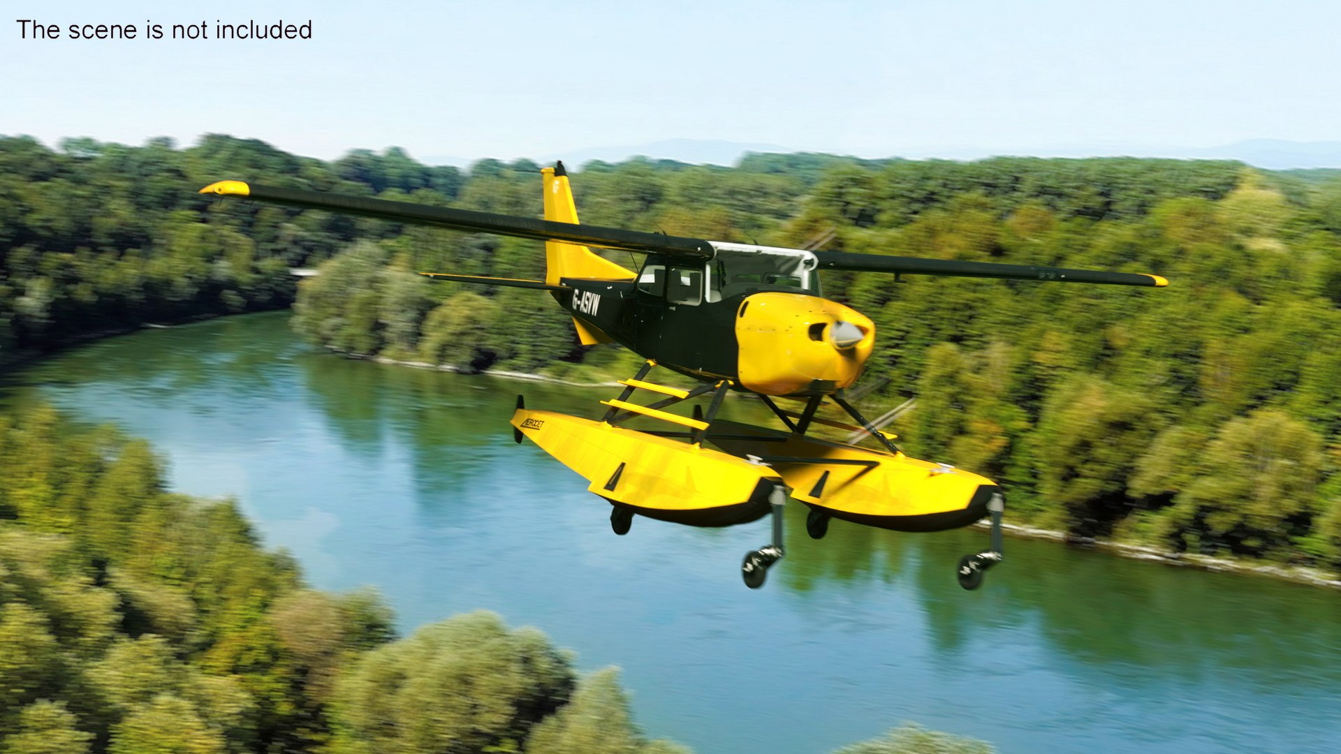 3D Seaplane With Pontoons Rigged - TurboSquid 2377473