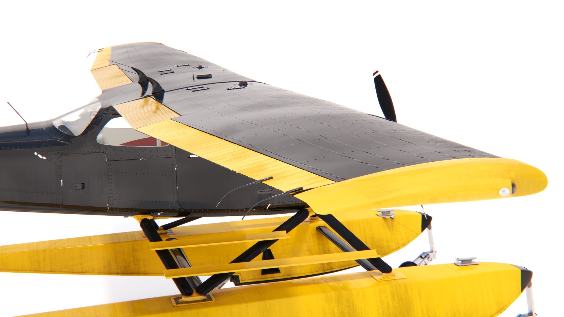 3D Seaplane With Pontoons Rigged - TurboSquid 2377473