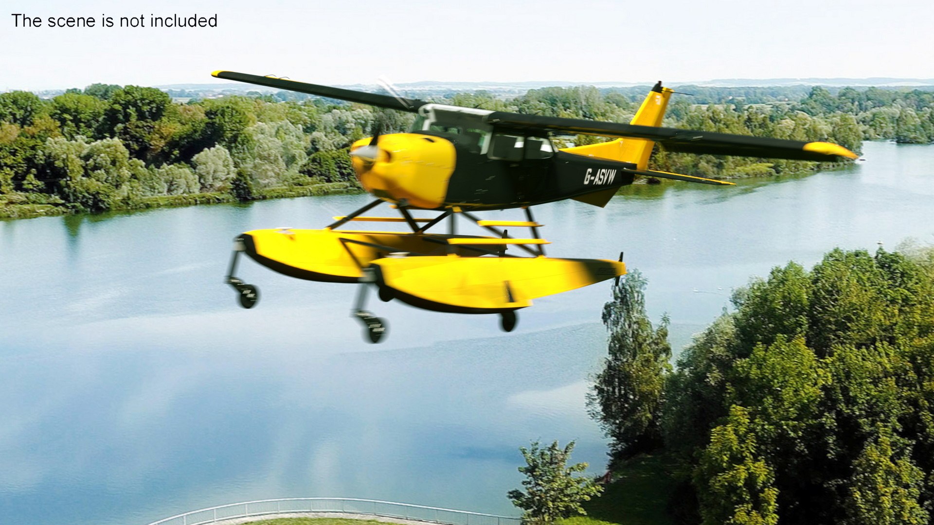 3D Seaplane With Pontoons Rigged - TurboSquid 2377473