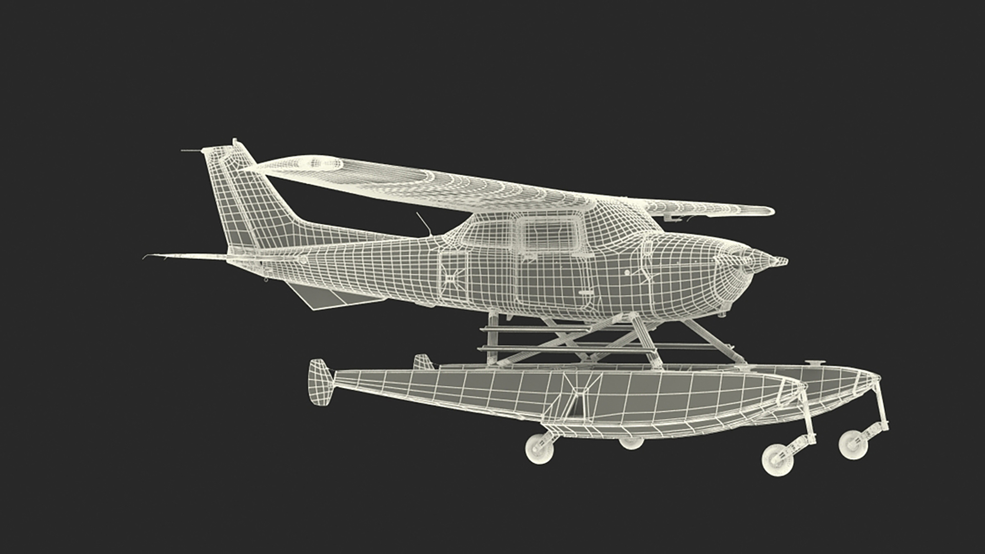 3D Seaplane With Pontoons Rigged - TurboSquid 2377473