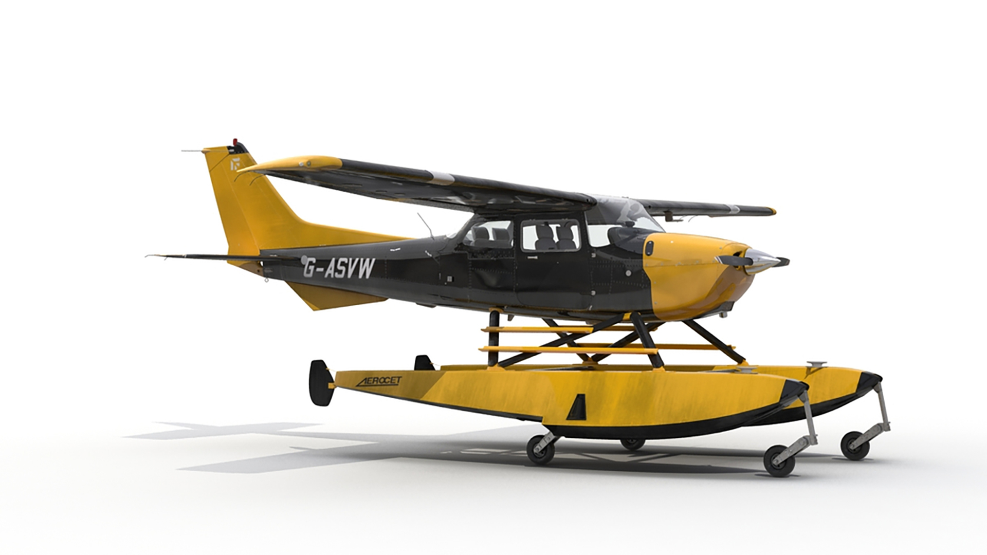 3D Seaplane With Pontoons Rigged - TurboSquid 2377473