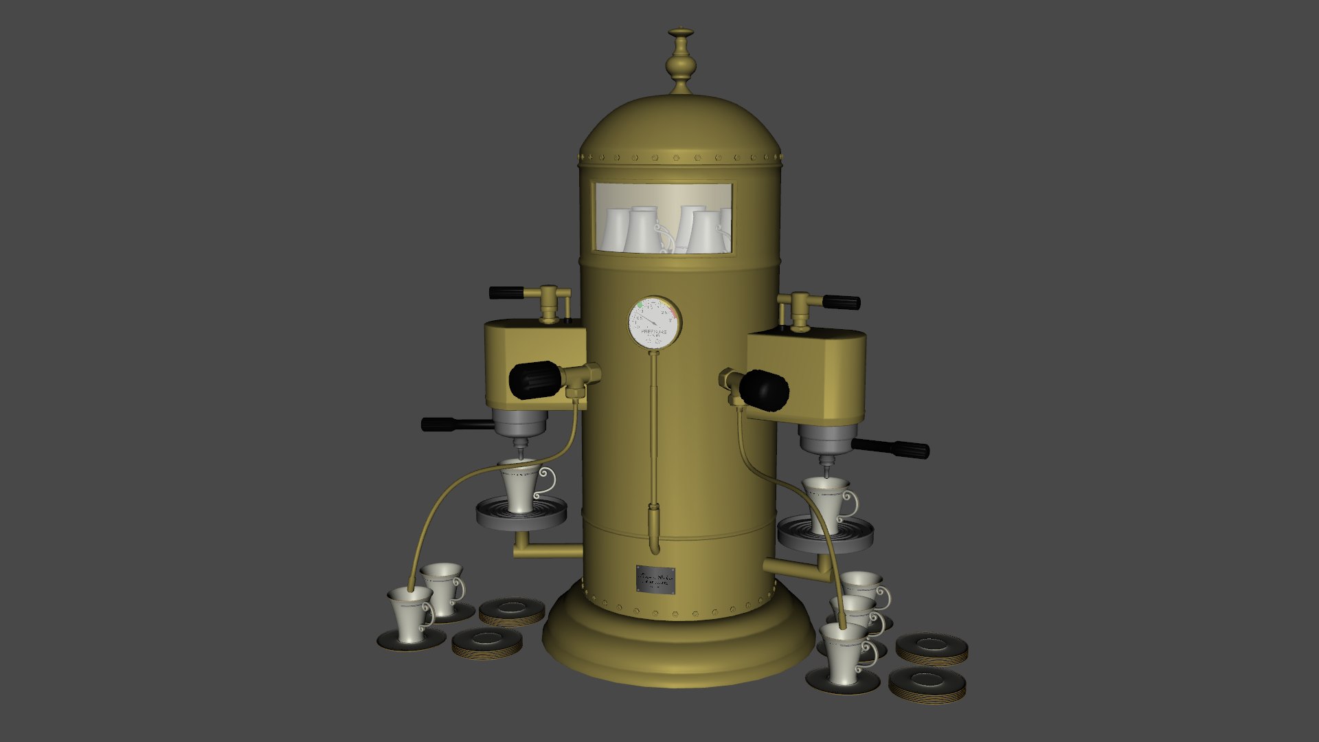 Espresso Machine 1930 Antique Low-poly 3D Model 3D Model - TurboSquid ...