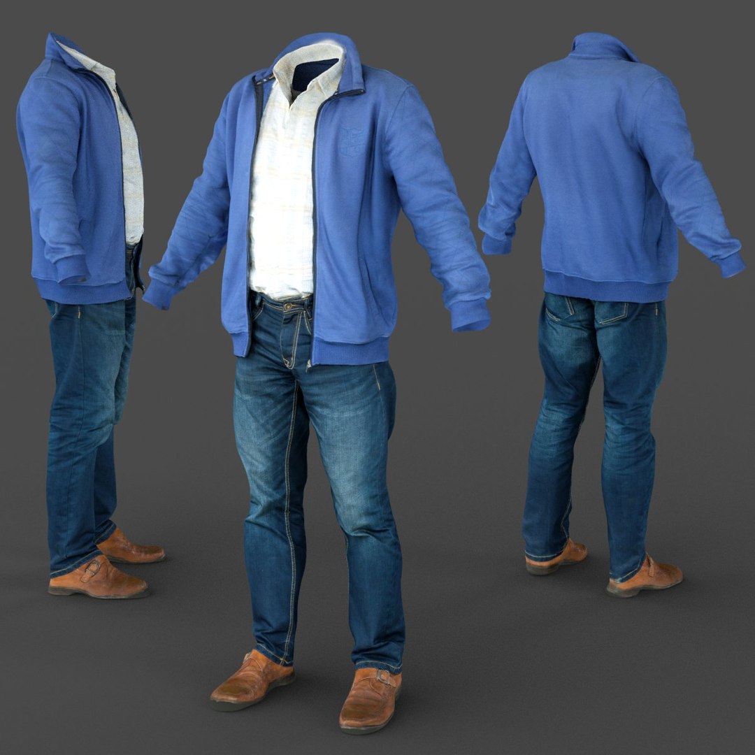 Male Clothing Outfit Model - TurboSquid 1329839