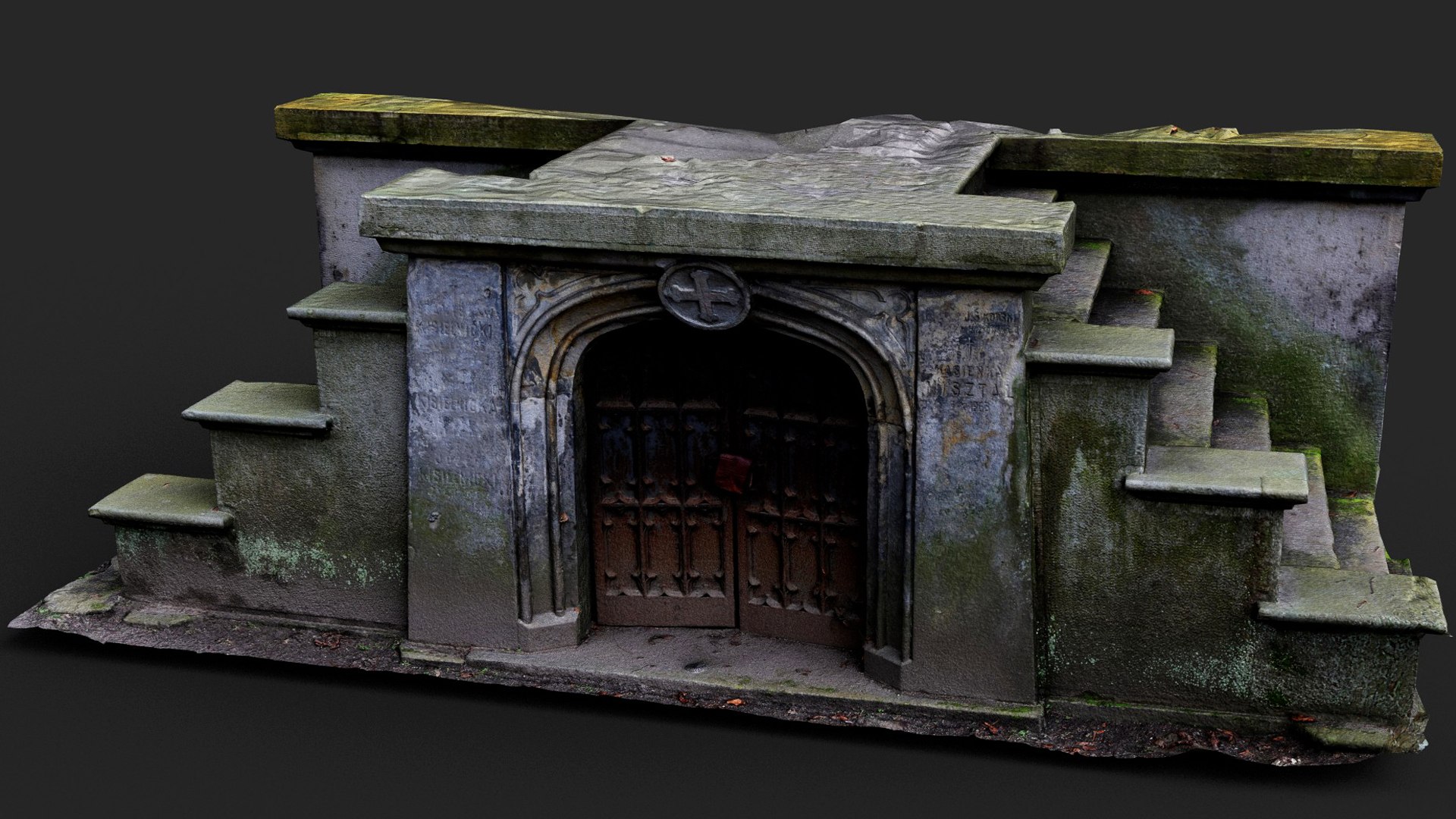 3D Mossy Stone Steps Entrance Abandoned Ruins PBR Photogrammetry ...